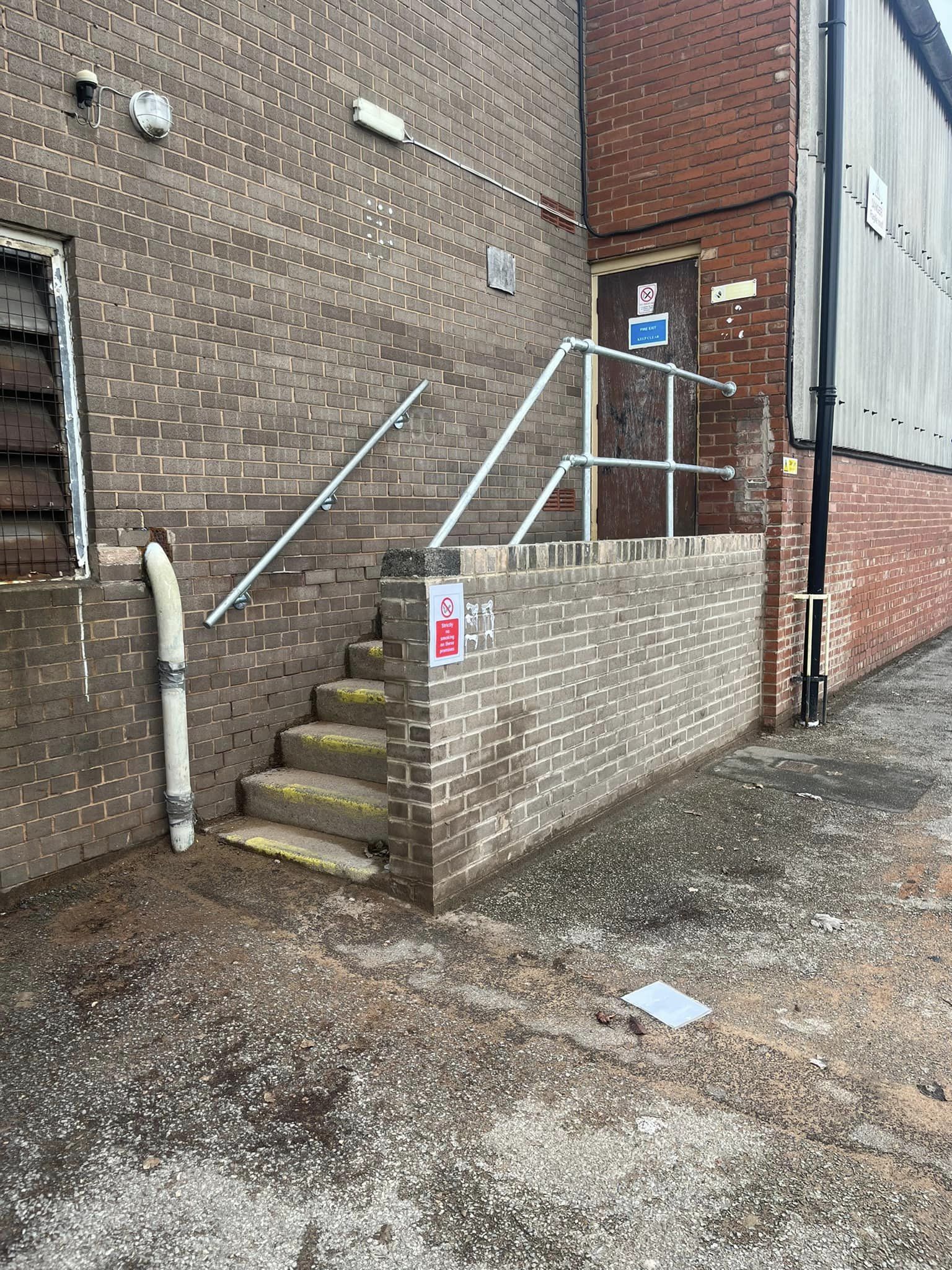 Commercial Fire Exit, Wall & Railing - Patersons Builders